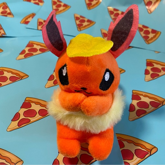 Toys | Pokmon Eevee Evolution Flareon Plush Keychain | Poshmark